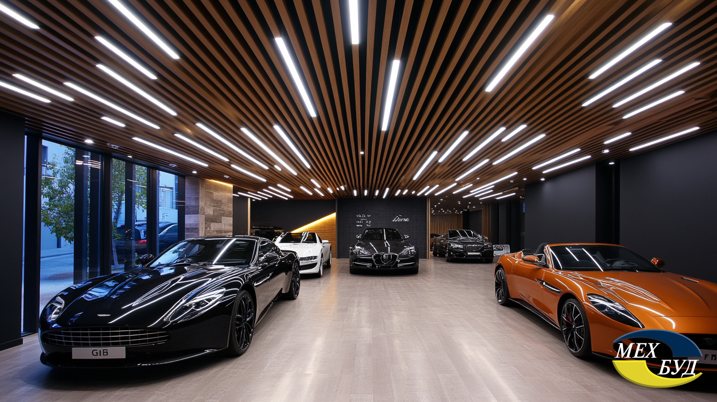 Comprehensive solution for car dealership finishing: facade, ceilings ...