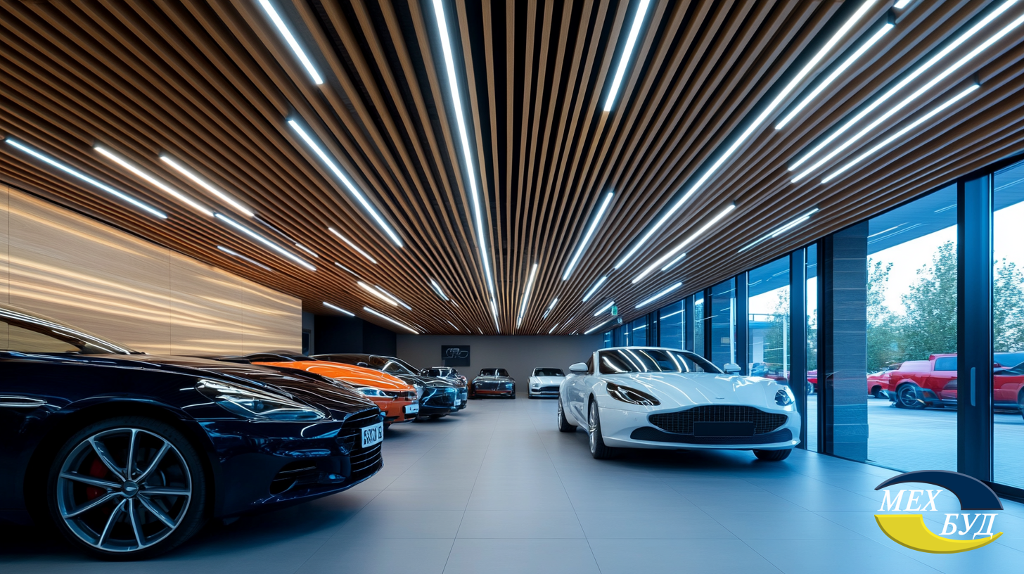 Comprehensive solution for car dealership finishing: facade, ceilings ...